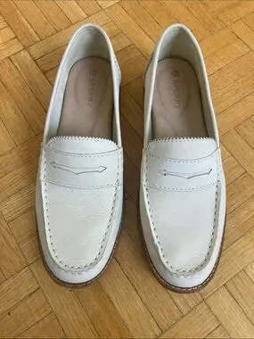 Sperry | Shoes | Sperry Womens Cream Leather Penny Loafers | Poshmark